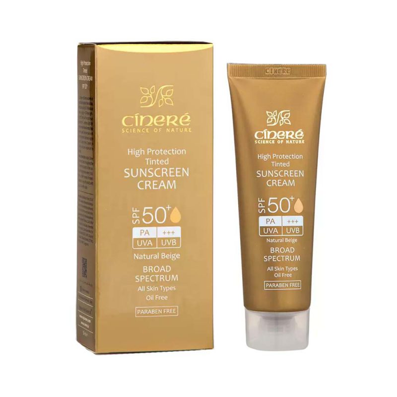 کرم ضد آفتاب رنگی سینره SPF50 بژ طبیعی | محافظت بالا برای انواع پوست