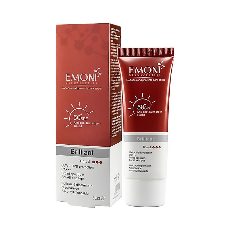 ضد آفتاب رنگی امونی برلیانت مناسب پوست دارای لک | محافظت و اصلاح رنگ پوست