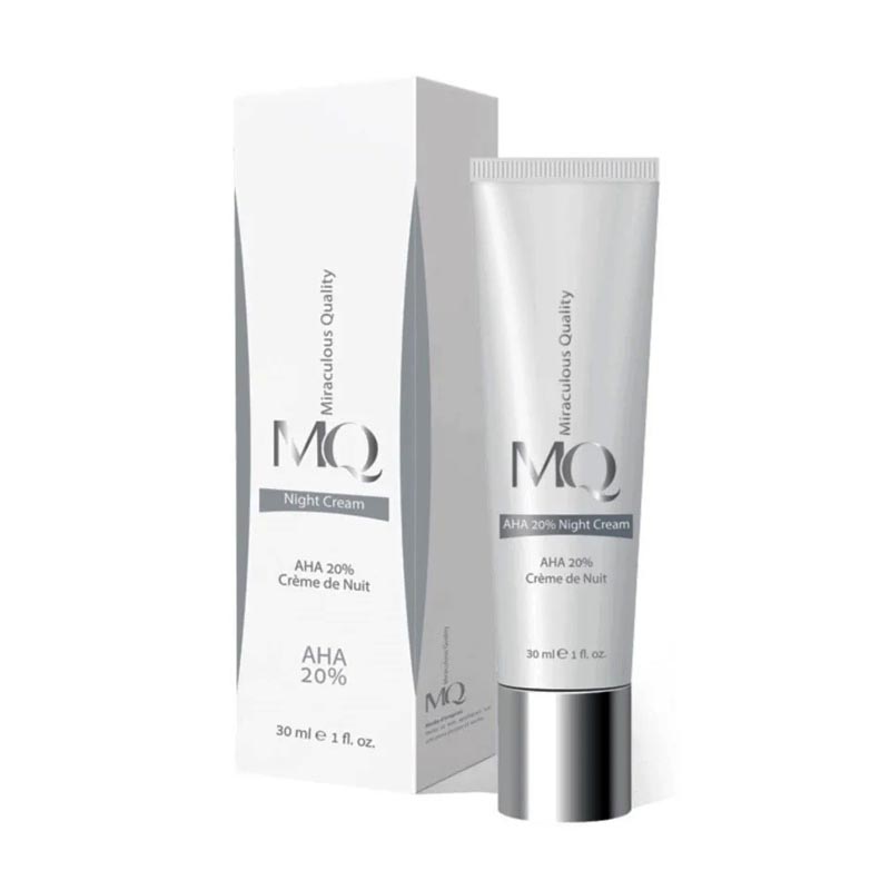 بررسی کامل کرم شب لایه بردار ام کیو حاوی AHA 20% | لایه‌برداری مؤثر و ایمن